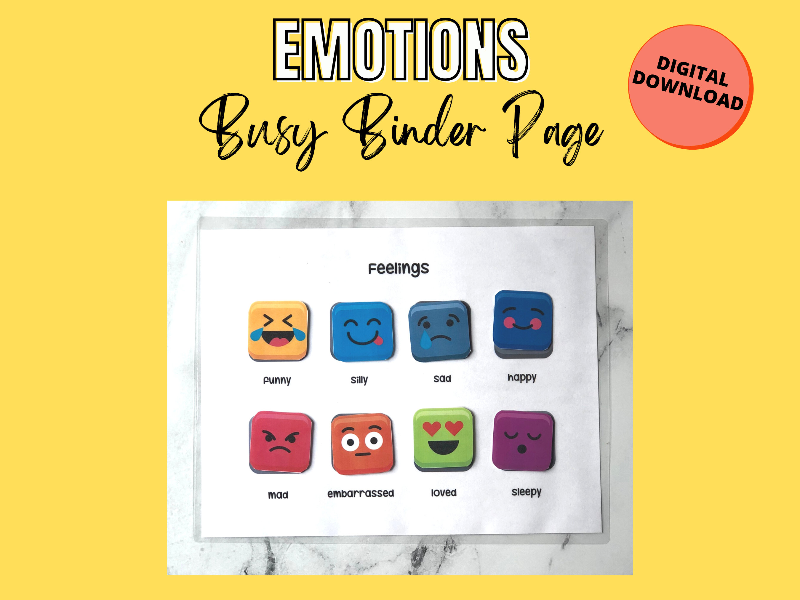 Emotions Printable, Busy Binder Feelings, Busy Binder Emotions ...