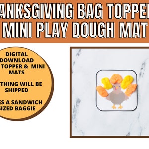 DIY Play Dough Turkey Kit Bag Toppers, Playdoh Printable Party Favor ...