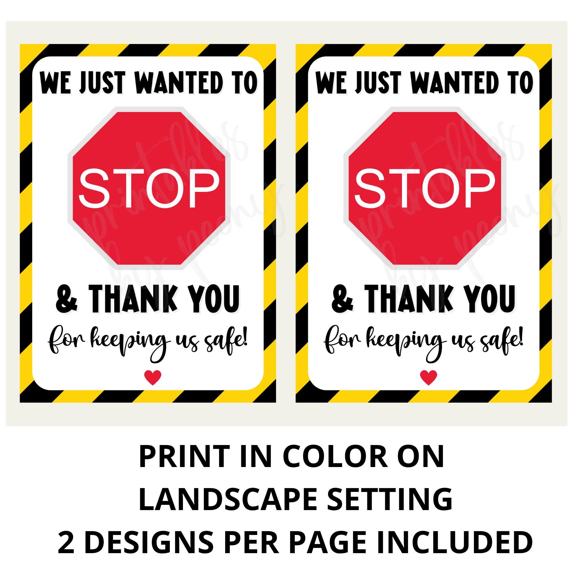 Printable Crossing Guard Thank You Card - Gift Card Holder for Crossing ...