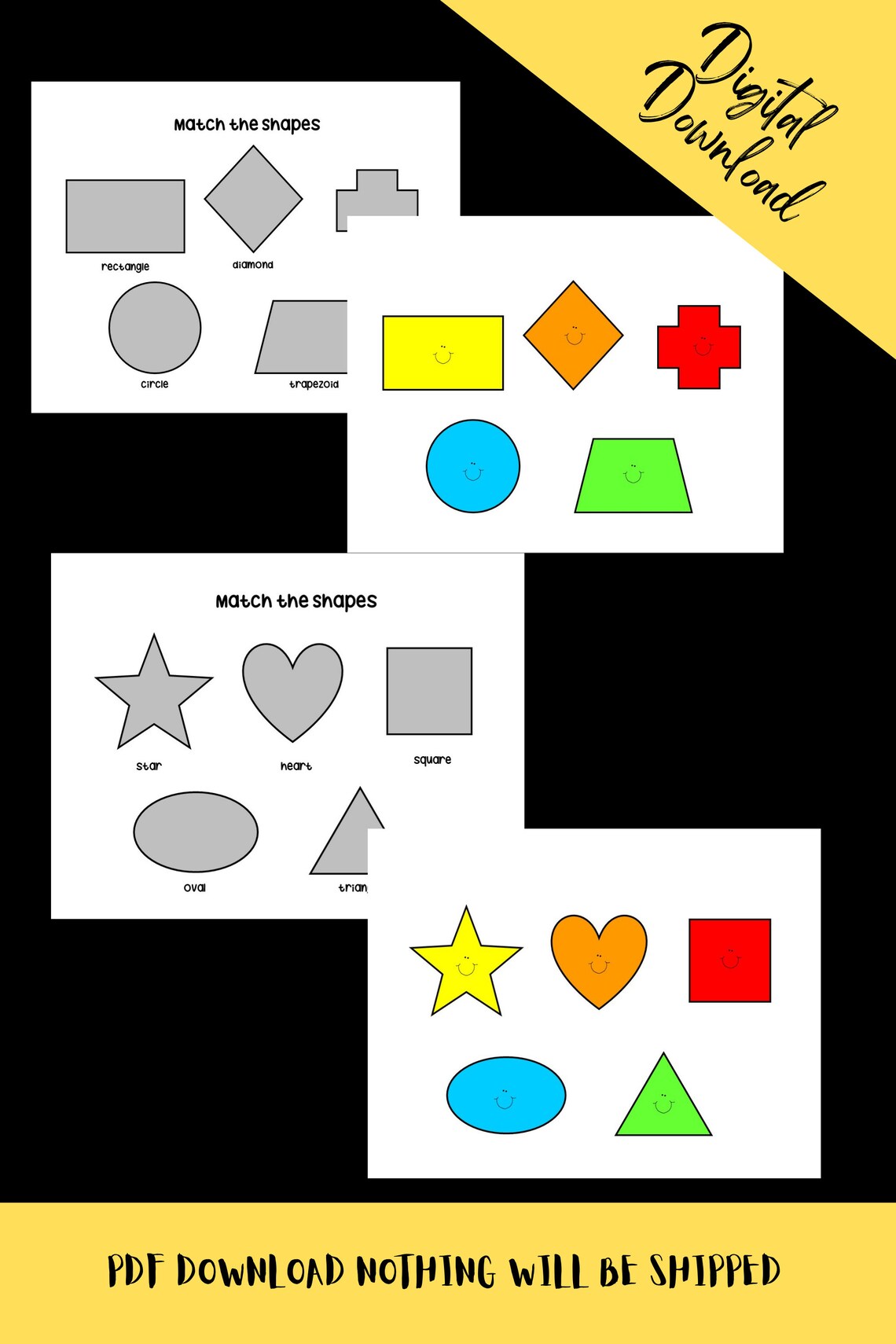 Shapes Printable Toddler Busy Book. Shape Matching Activities - Etsy