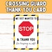 Printable Crossing Guard Thank You Card - Gift Card Holder for Crossing ...