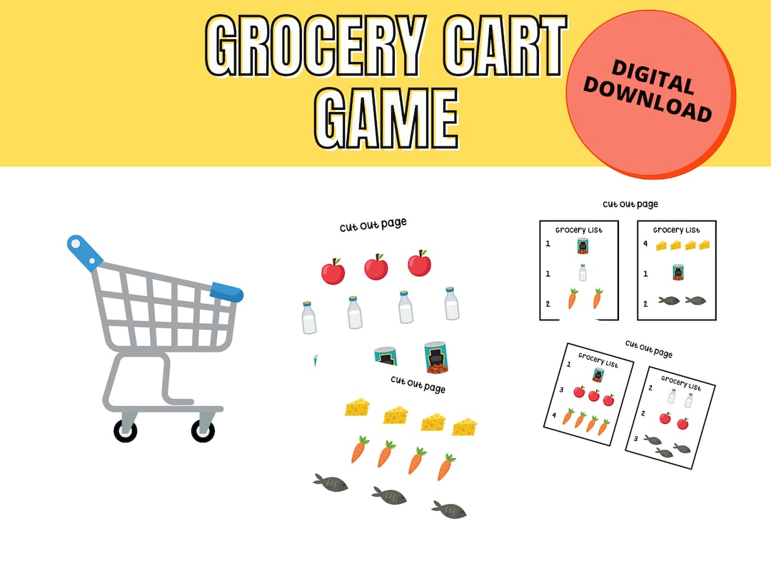 Shopping List Grocery Game, Pretend Play Educational Play, Busy Binder ...