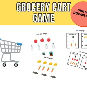 Shopping List Grocery Game, Pretend Play Educational Play, Busy Binder ...
