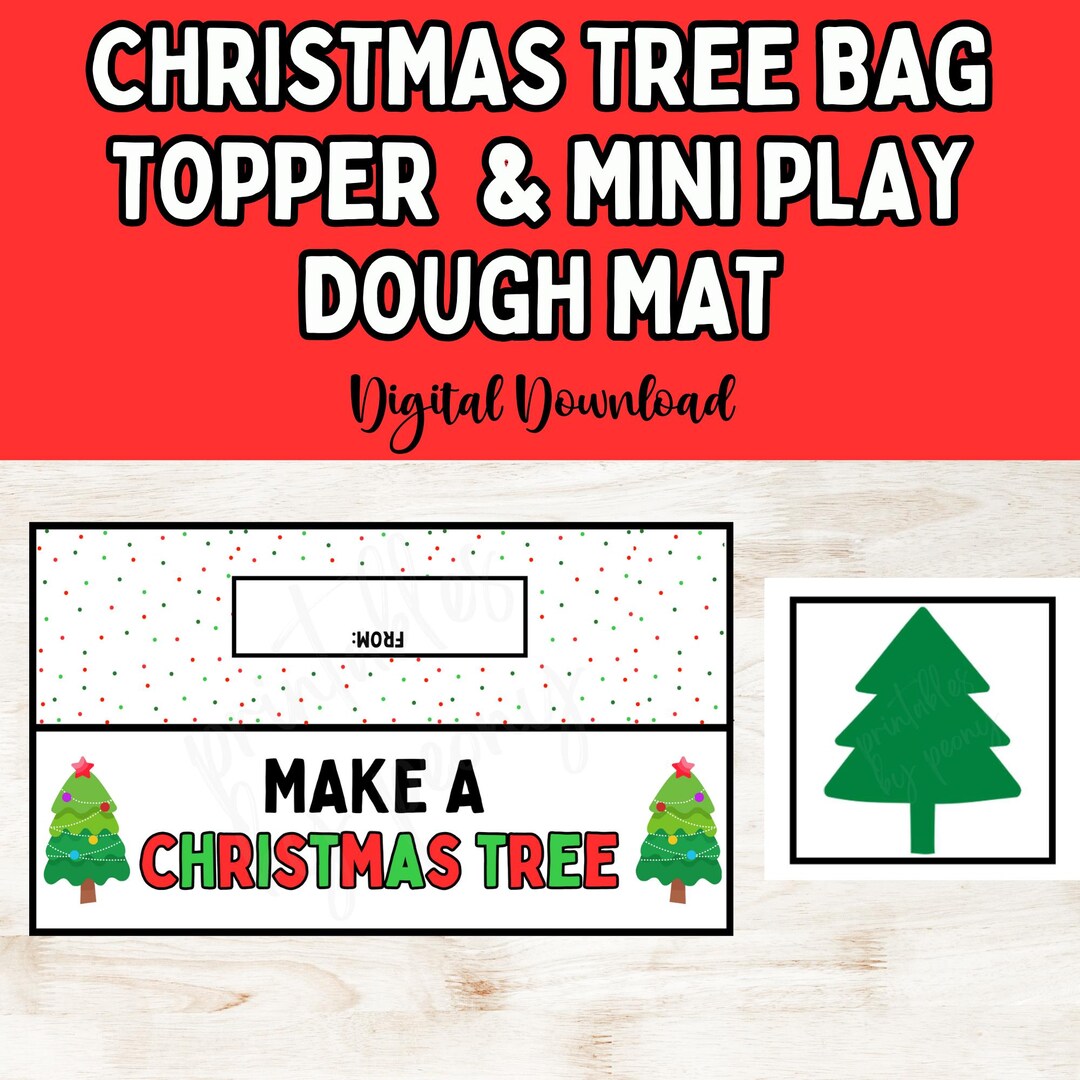 DIY Play Dough Christmas Kit Bag Toppers, Playdoh Printable Party Favor ...