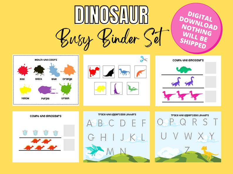 Dinosaur Busy Book Printable, Dinosaur Busy Binder Printable ...