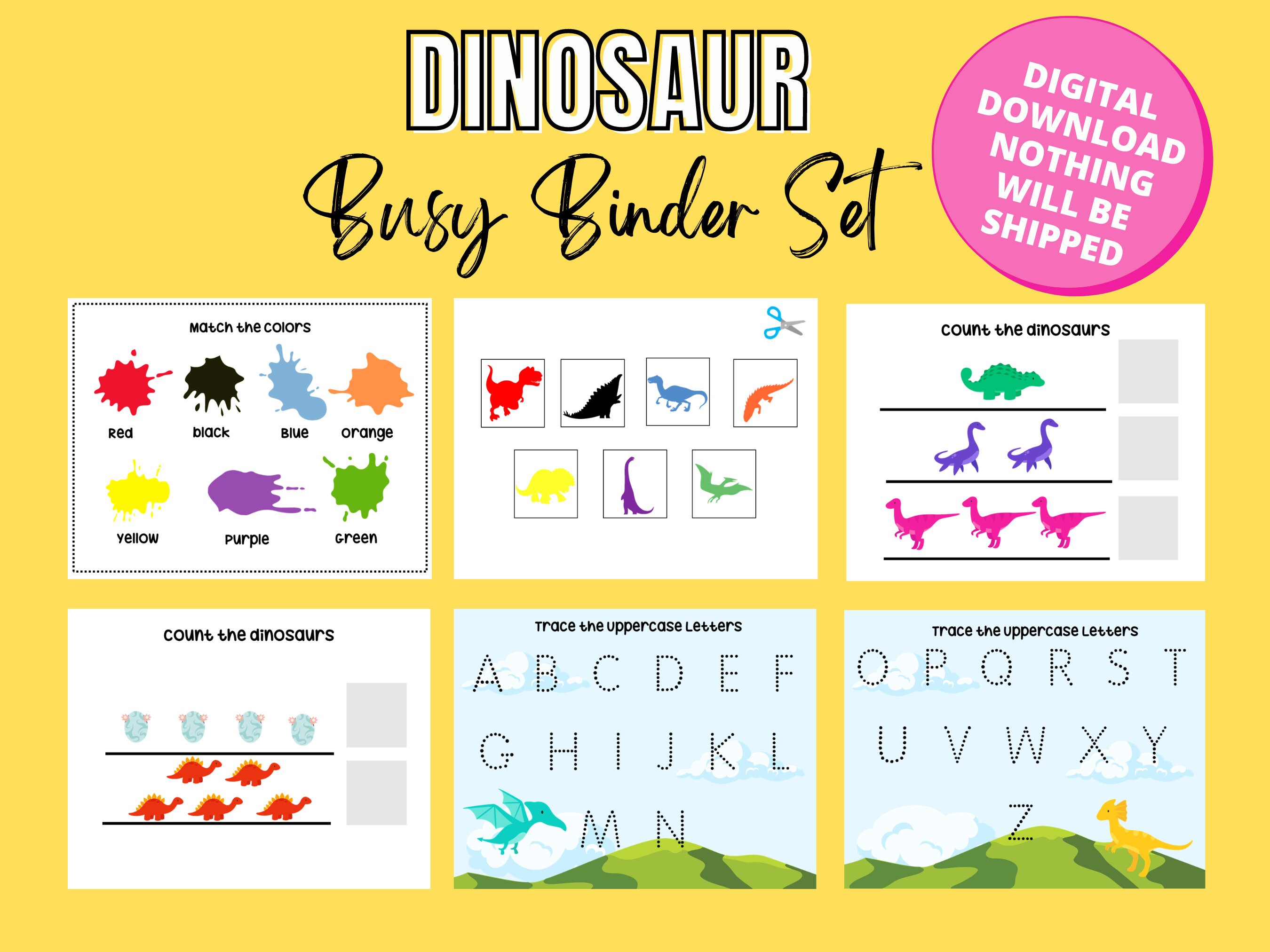 Dinosaur Busy Book Printable, Dinosaur Busy Binder Printable ...