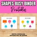 Shapes Printable Toddler Busy Book. Shape Matching Activities for ...