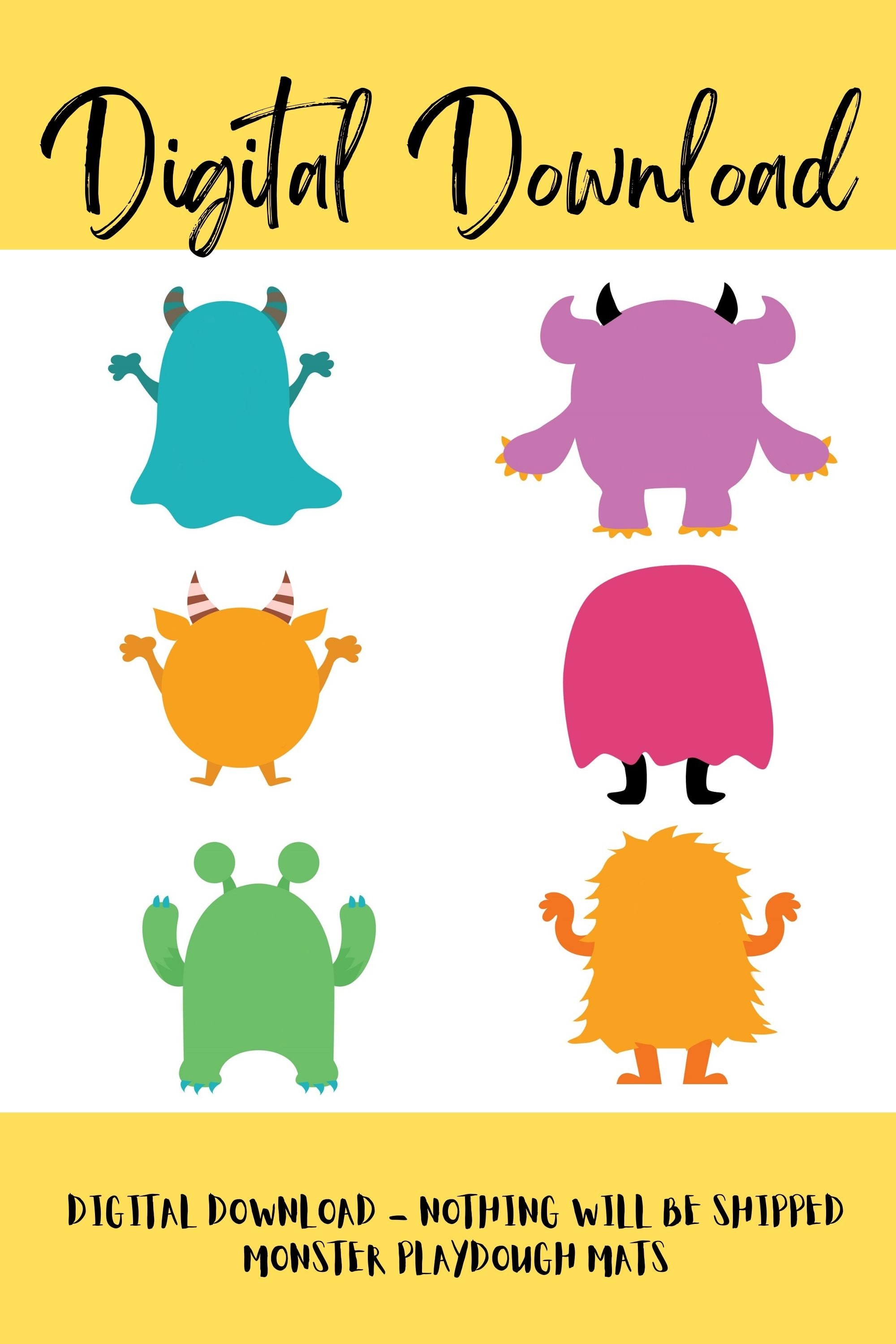 Monster Playdough Mat Printable, Playdough Activity Mat, Toddler ...