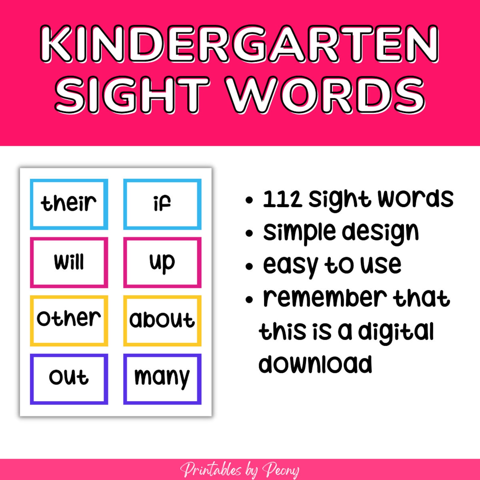 Sight Words, Sight Words for Kindergarten, Sight Words Flash Cards ...