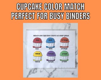 Color Matching Game, Busy Book Printable, Educational Activity ...
