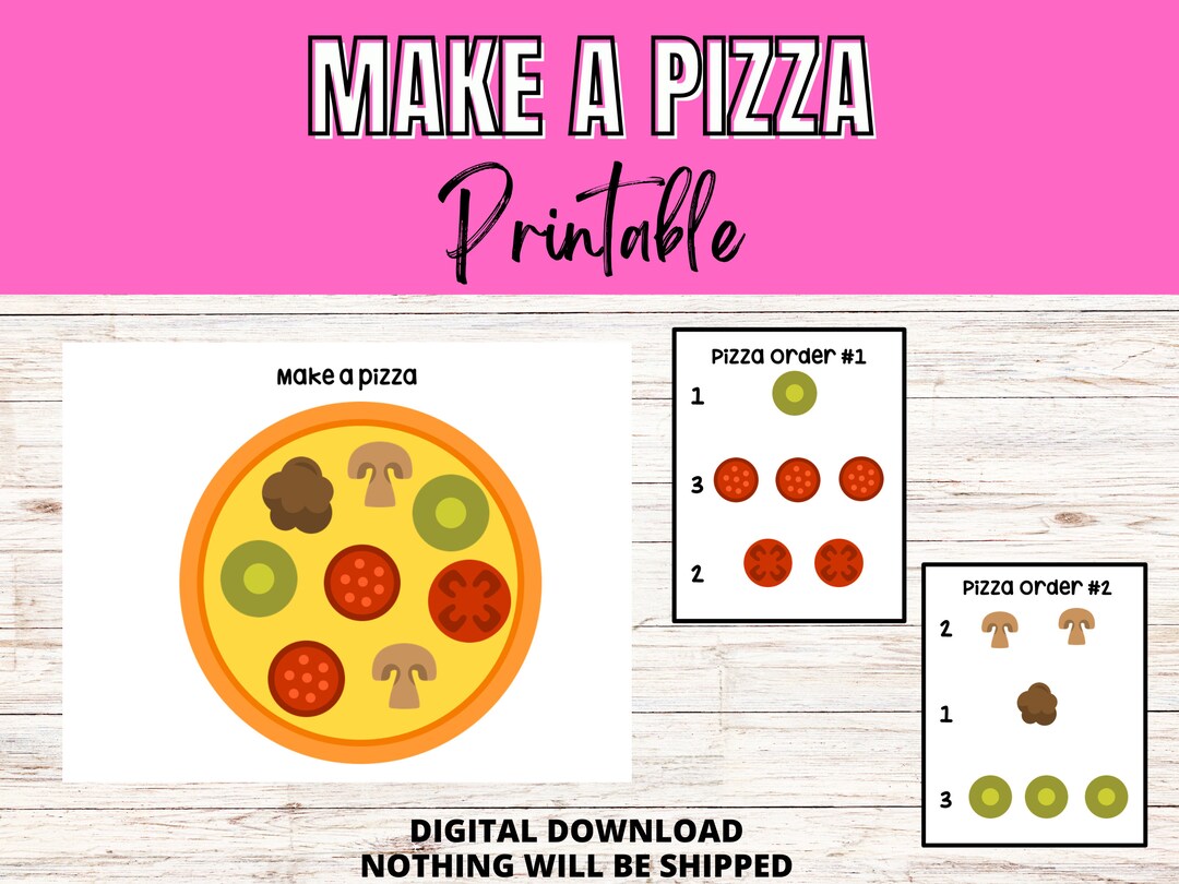 Printable Make Your Own Pizza Counting Game, Busy Binder, Printable ...
