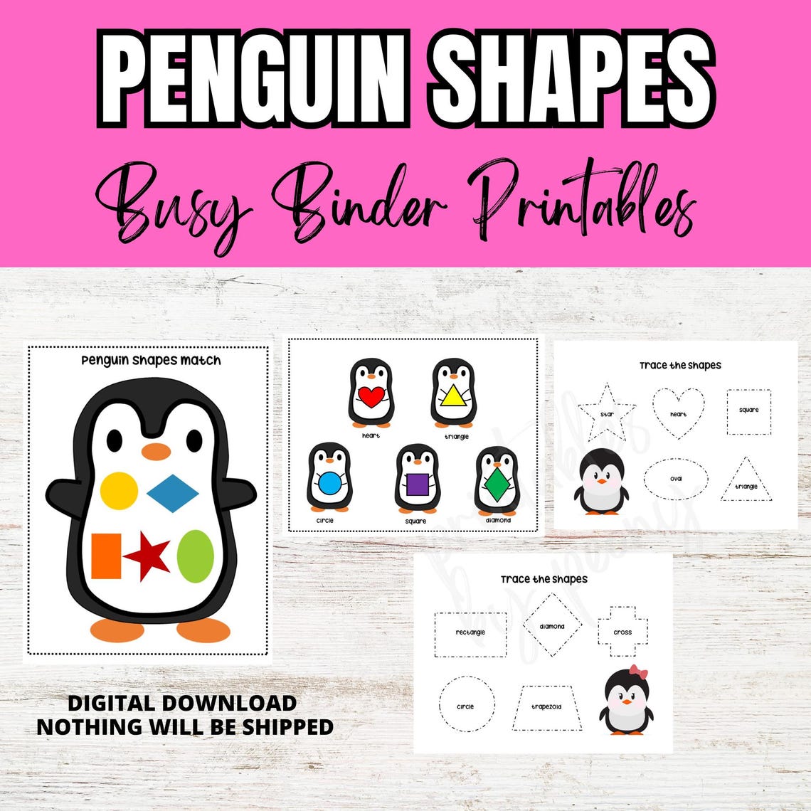 Shapes Match, Shapes Worksheet, Shapes Busy Book, Shapes Busy Binder ...