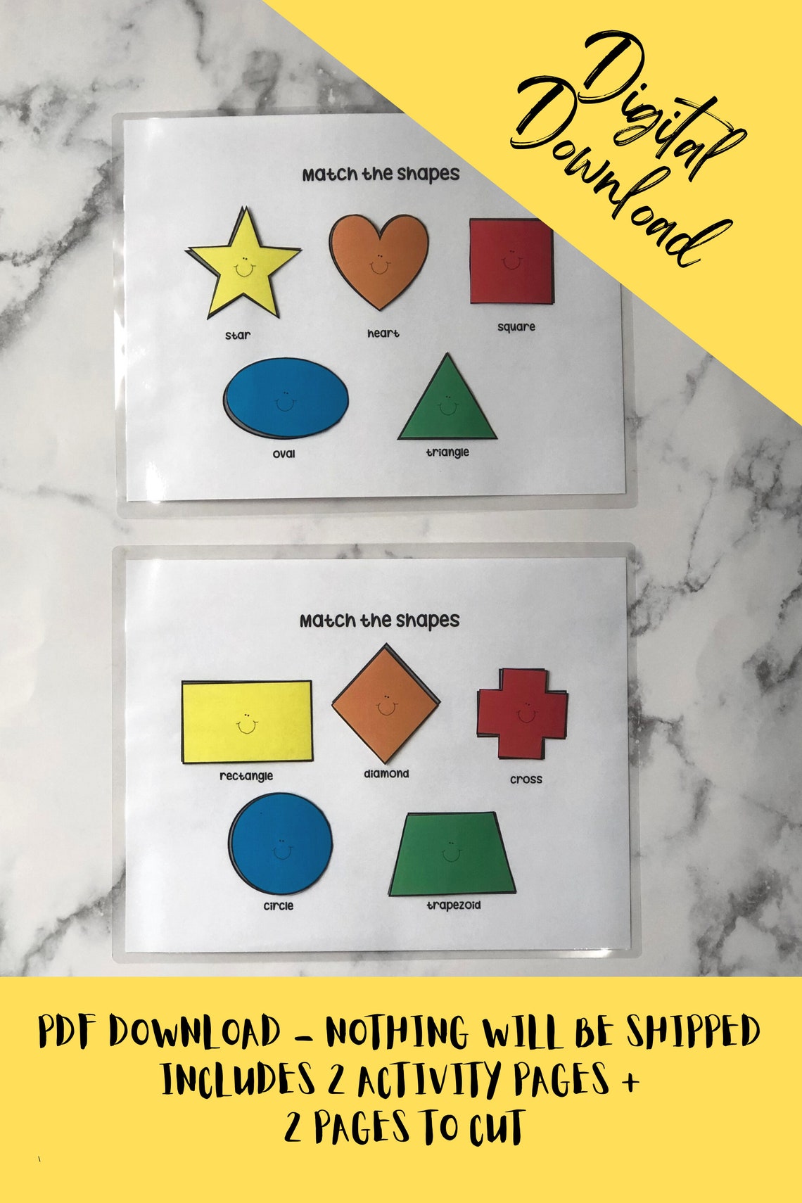 Shapes Printable Toddler Busy Book. Shape Matching Activities - Etsy