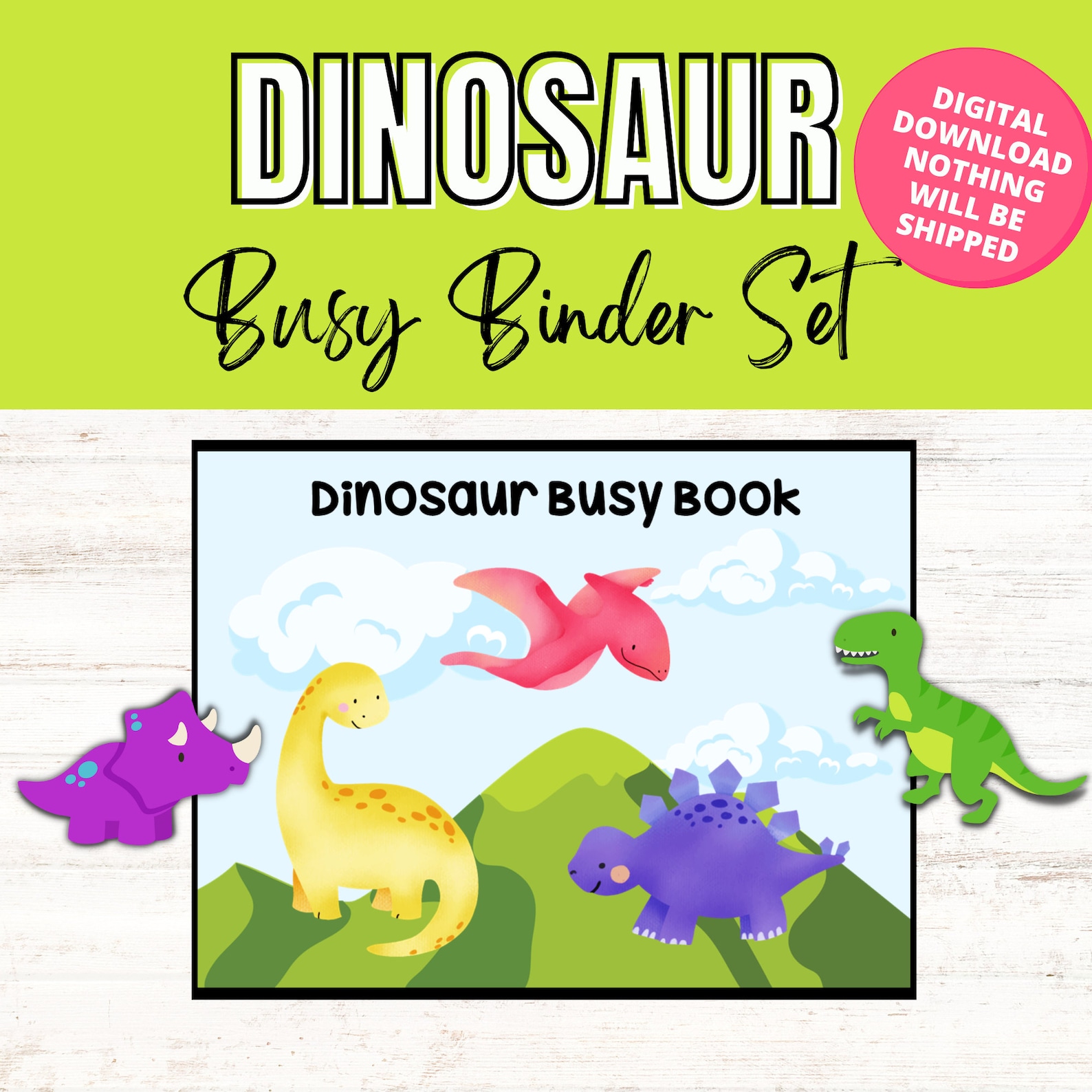 Dinosaur Busy Book Printable, Dinosaur Busy Binder Printable ...