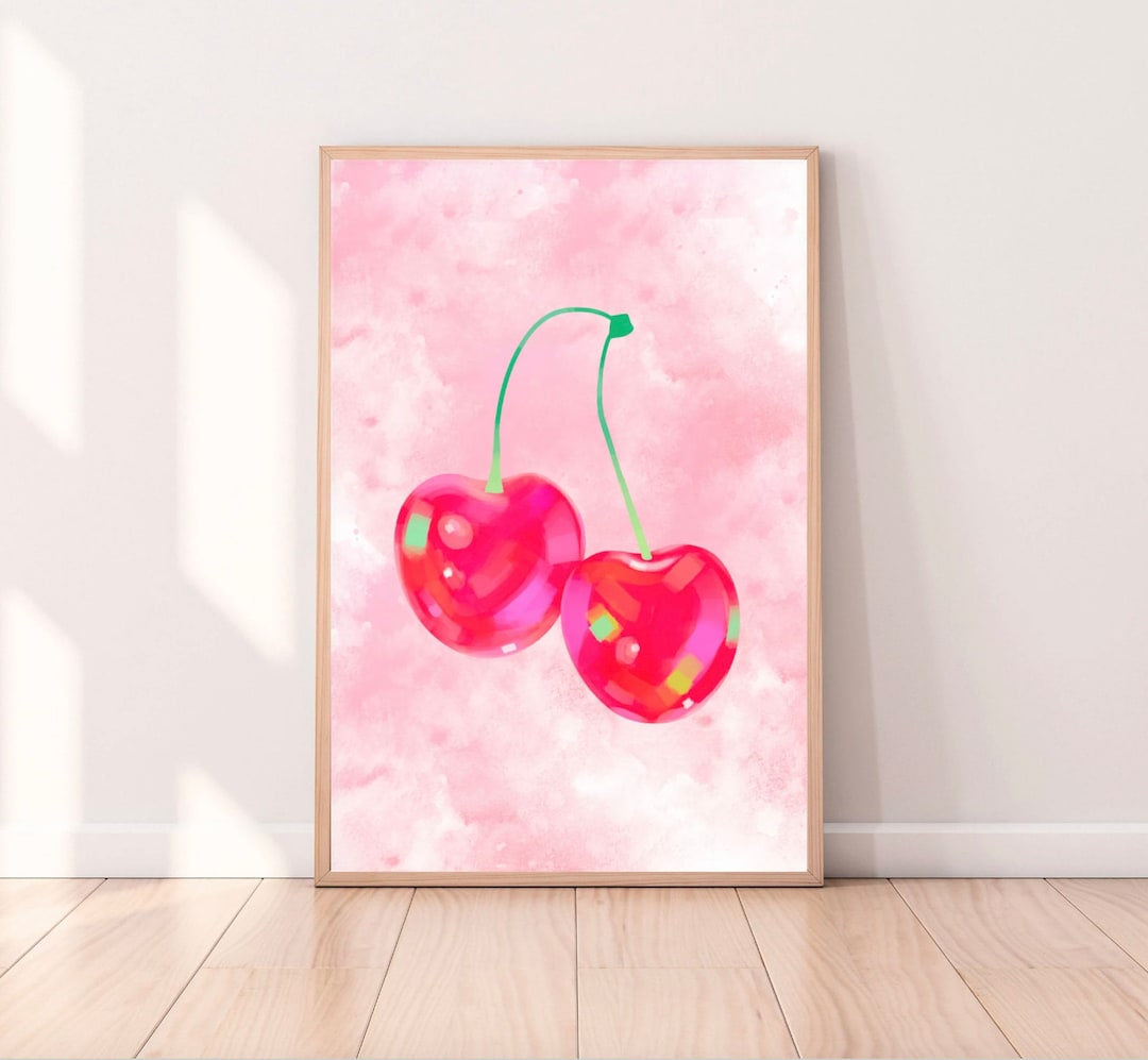 Cherry Baby Digital Download, Cherry Poster, Girly Posters, Cherry Wall ...