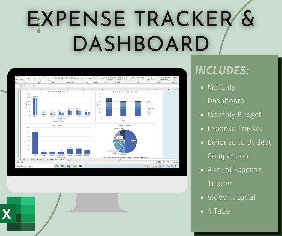 Expense Tracker and Dashboard - Etsy