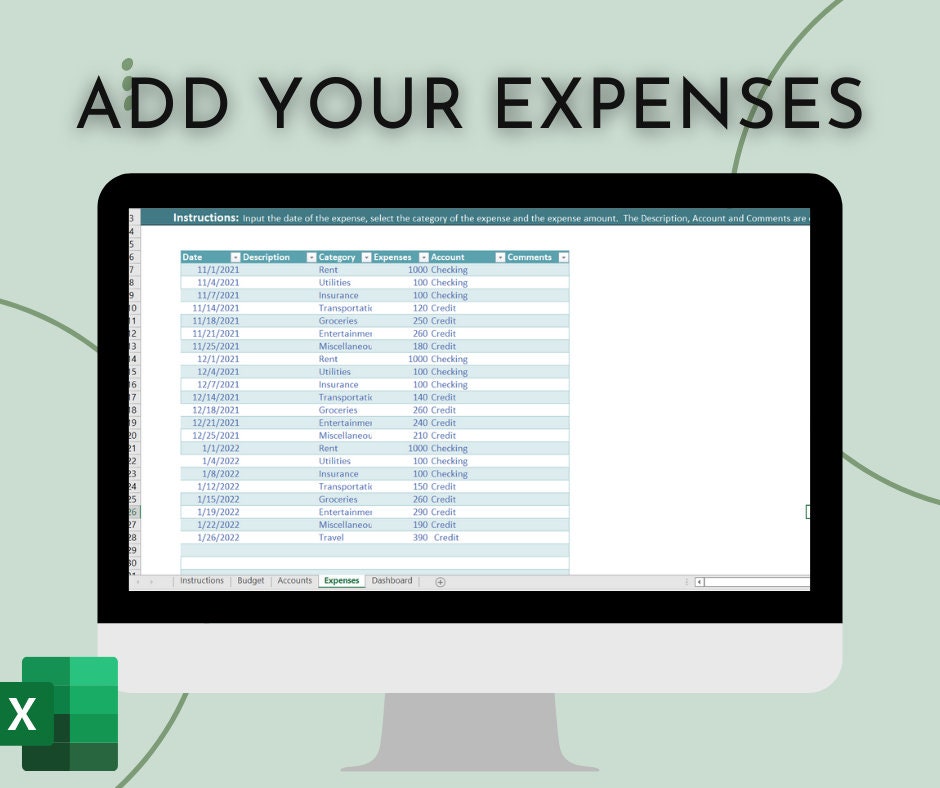 Expense Tracker and Dashboard - Etsy