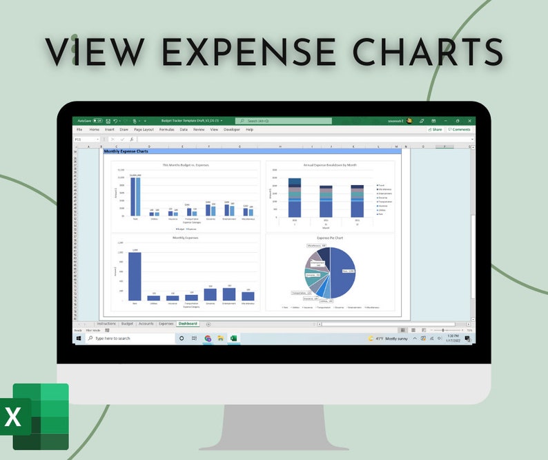 Expense Tracker and Dashboard - Etsy