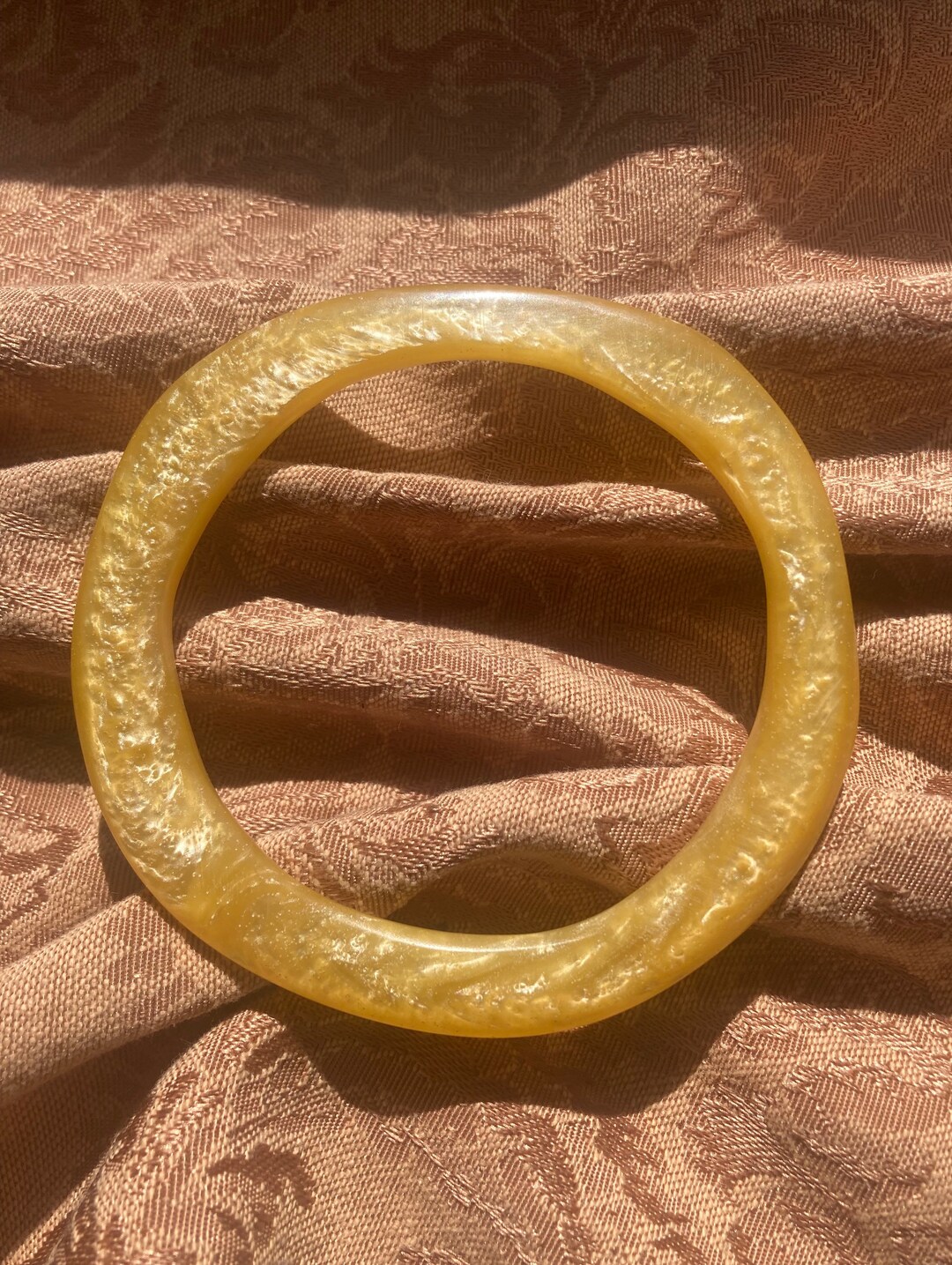 1930’s Vintage Rare Pearlescent Ivory Pyralin/celluloid Bangle Bracelet ...