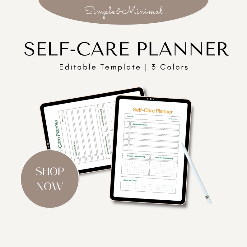 Self-care, Digital Product, Digital Planner, Self-care Checklist ...
