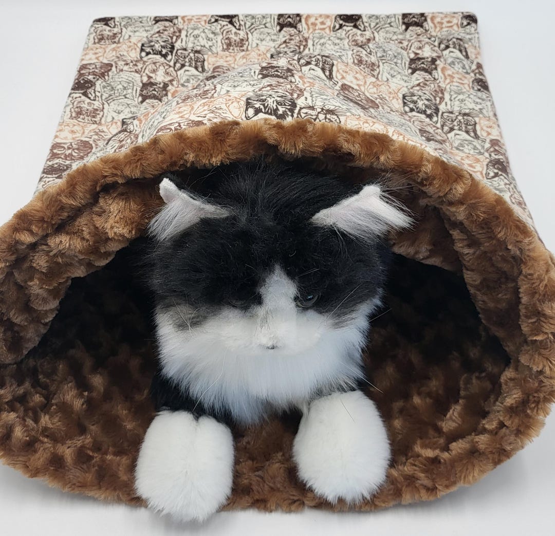 Cat Crinkle Sleeping Bag, Kitty Snuggle Sack, Kitten Burrow Pouch, Cat ...