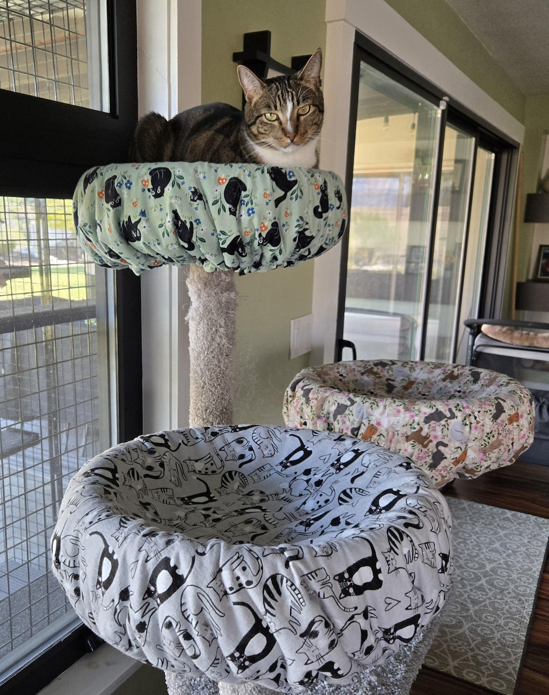 Reversible Cat Tree Tower Cover, Kitty Condo House Slipcover, Washable ...