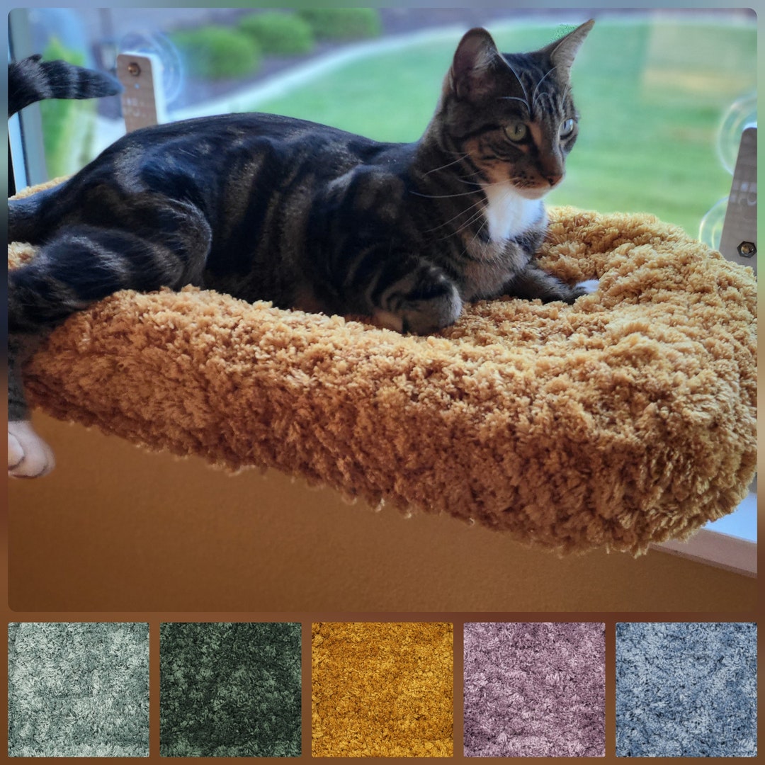 Rectangle Cat Window Sill Perch Cover, Crocheted Slipcover, Kitty ...