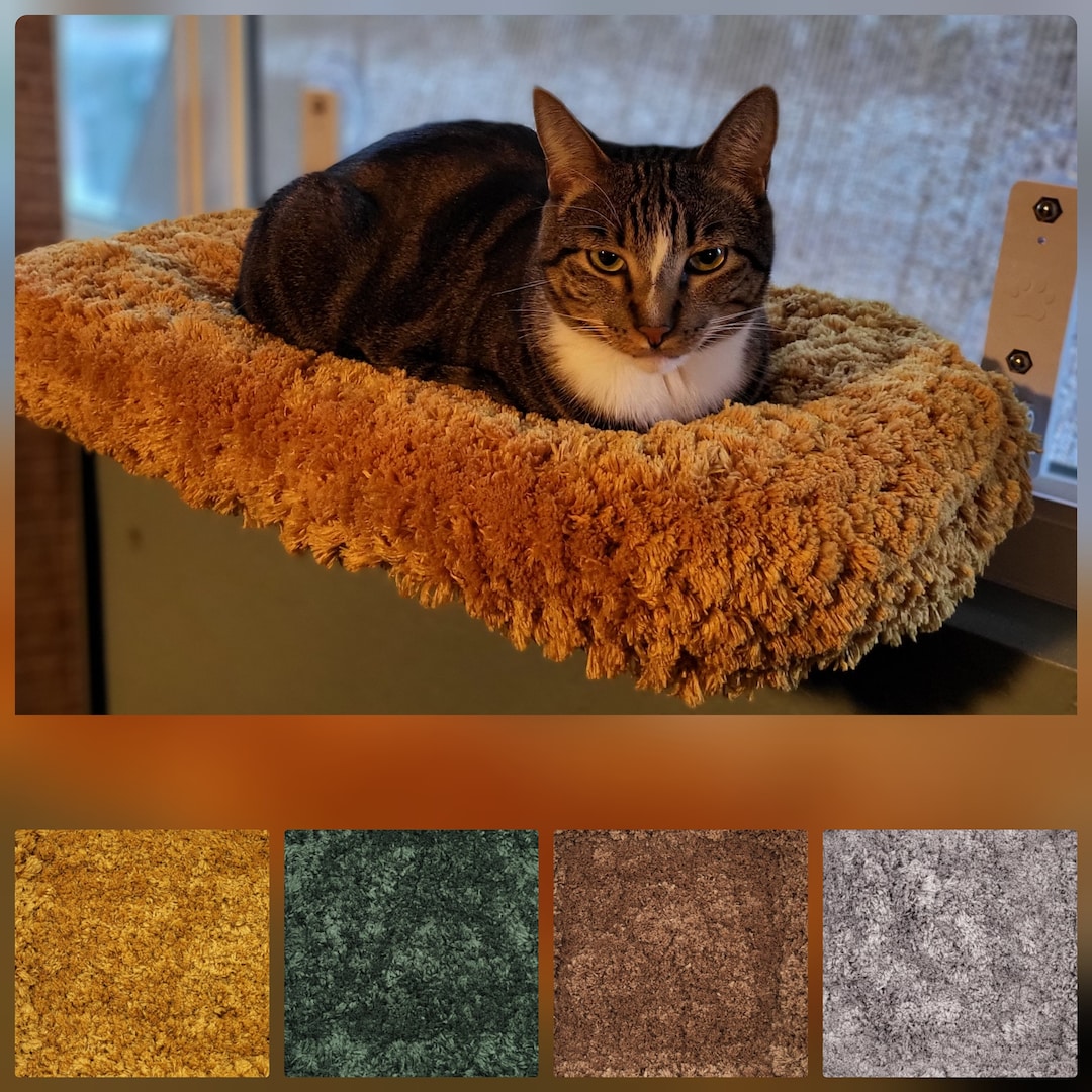 Rectangle Cat Window Sill Perch Cover, Crocheted Slipcover, Kitty ...