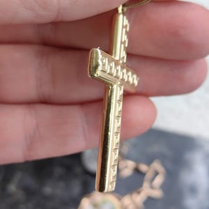 Vintage Solid 14k Yellow Gold Greek Key Cross, Christian Cross Pendant ...