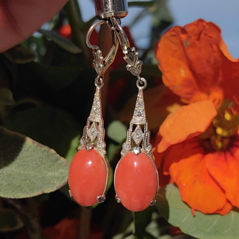 Coral Drop Earrings - Etsy