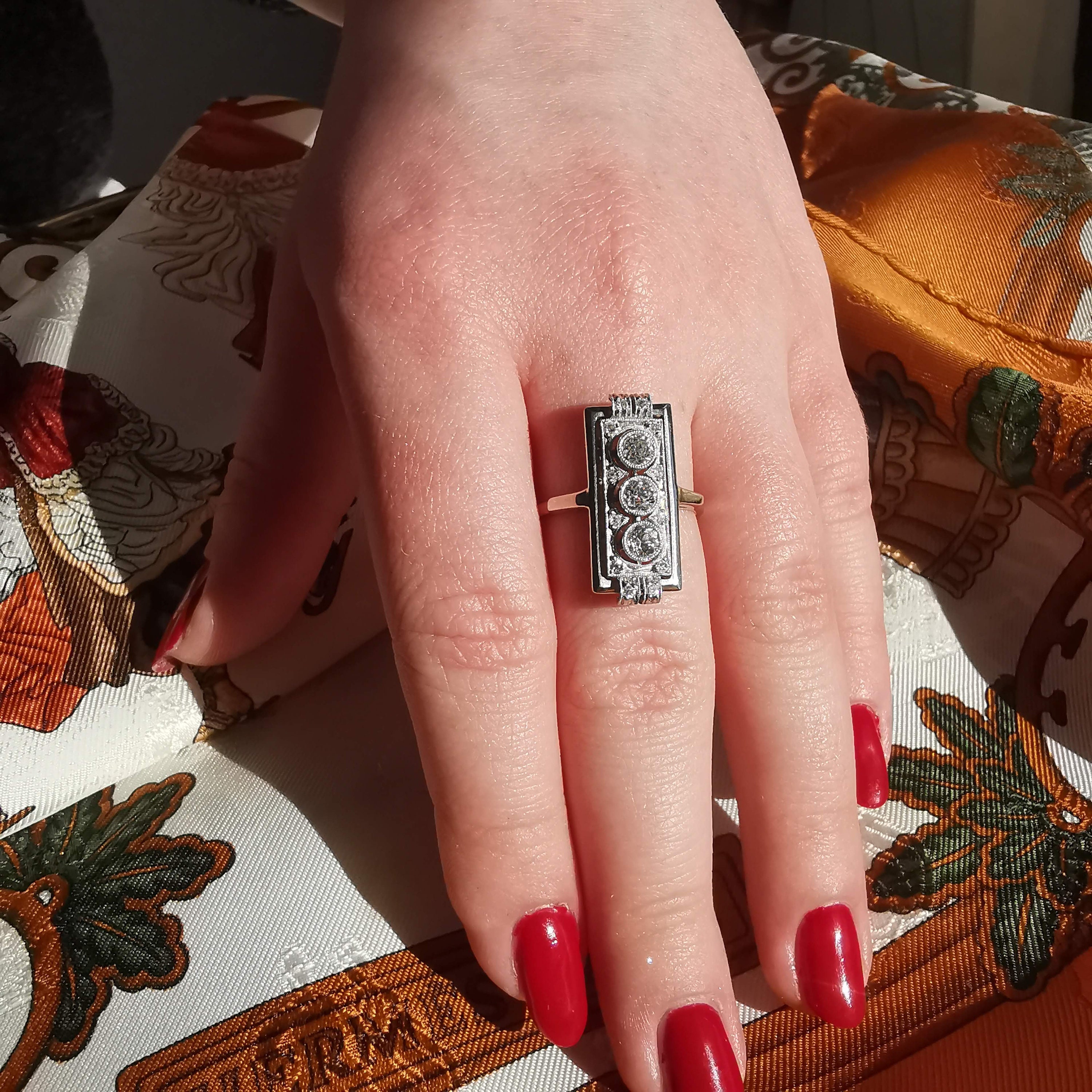 Art Deco Vintage Antique Ring Diamond Ring Engagement - Etsy