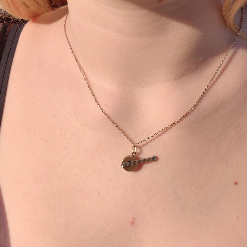 1920s Art Deco 14k Yellow Gold Banjo Pendant Charm - Etsy