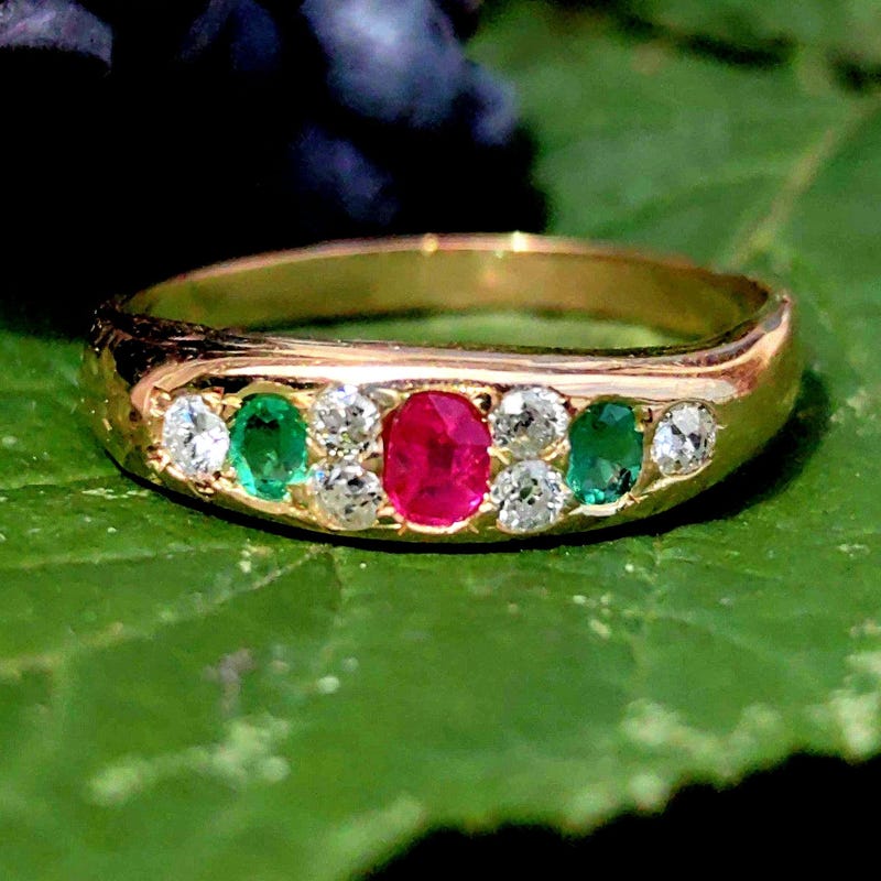 Emerald Ruby Ring - Etsy