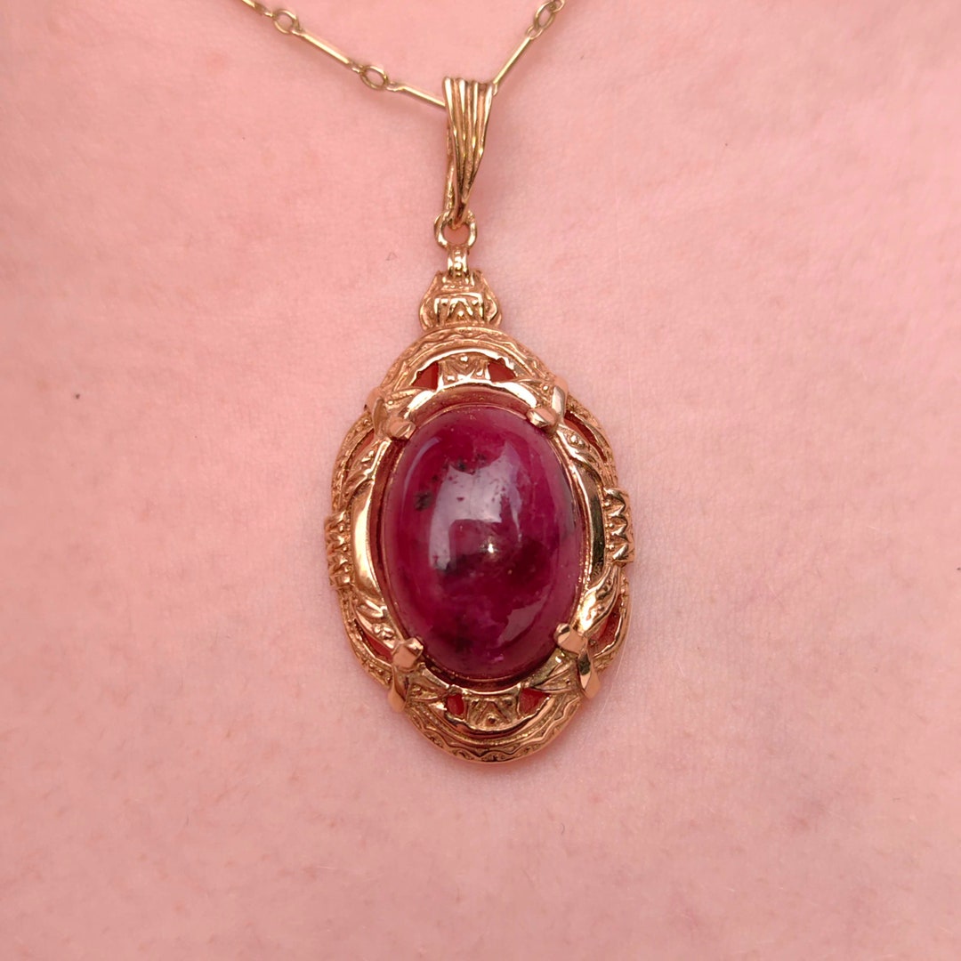 Art Deco 1920s Vintage Antique Ruby Gold Plated Hallmarked Silver ...