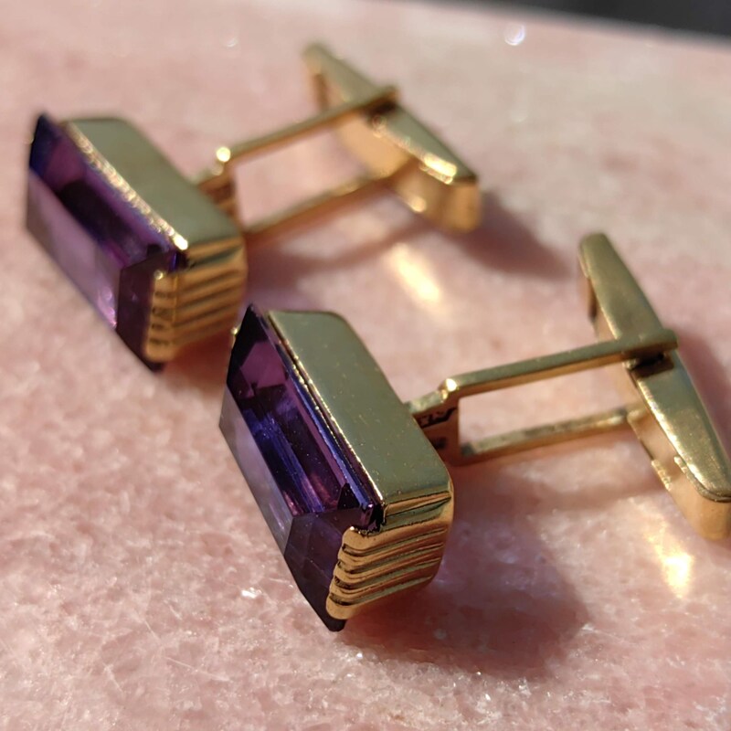 Amethyst Cufflinks - Etsy