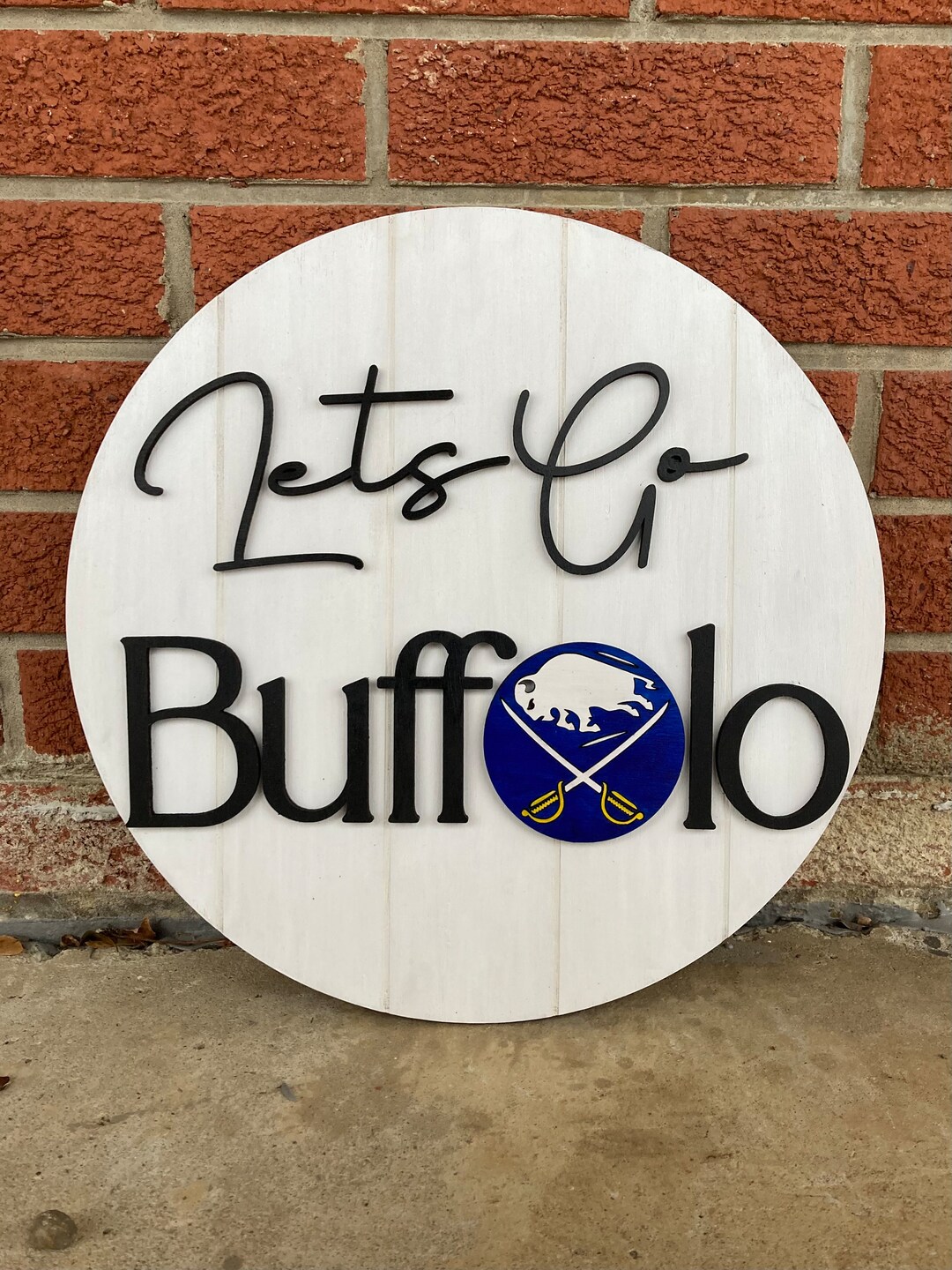 Buffalo Hockey Front Porch Sign, Lets Go Buffalo, Front Porch Decor ...