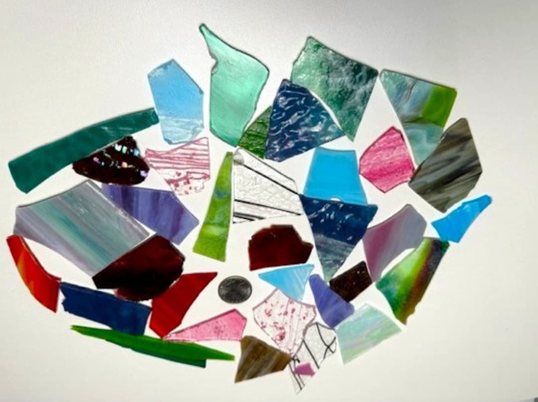 EVERY COLOR Mix- Colored Glass-rainbow Assortment. Hand Cut From Sheet ...