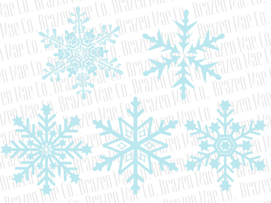Snowflake Png Bundle, 5 Snowflake Transparent Png, Snowflake Png. - Etsy