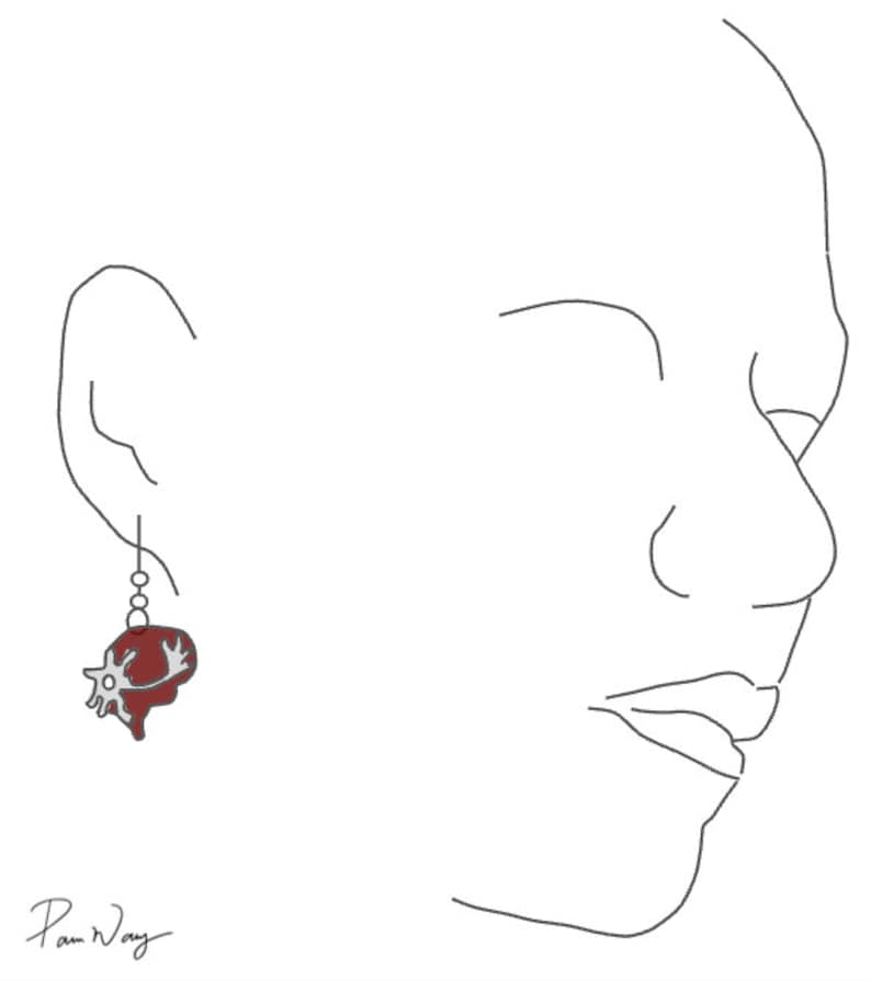 Neuron Earrings (a Neuron on Brain-shape Clay! Perfect Gifts for ...
