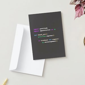 Gratitude in Code: Thank You Card for Coders and Geeks! - Etsy