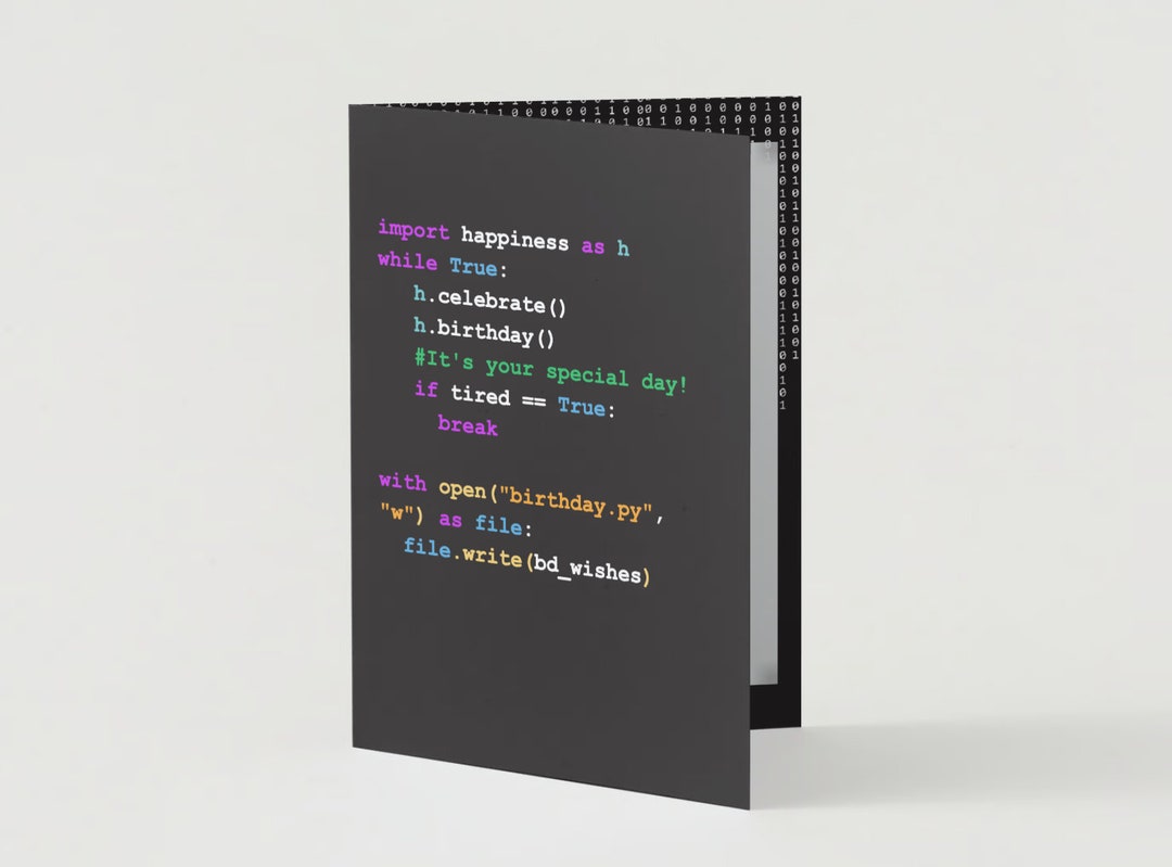 Unique Tech-themed Birthday Cards for Coders and Geeks! - Etsy