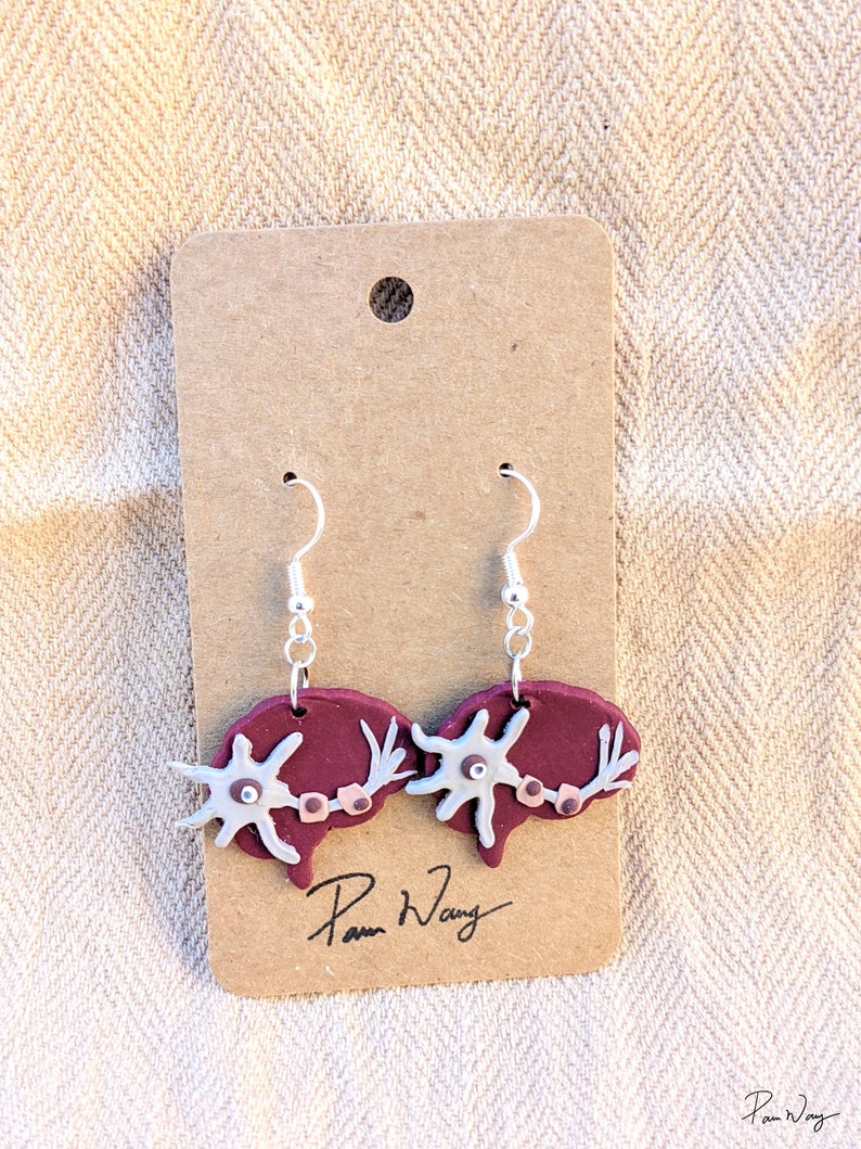 Neuron Earrings (a Neuron on Brain-shape Clay! Perfect Gifts for ...