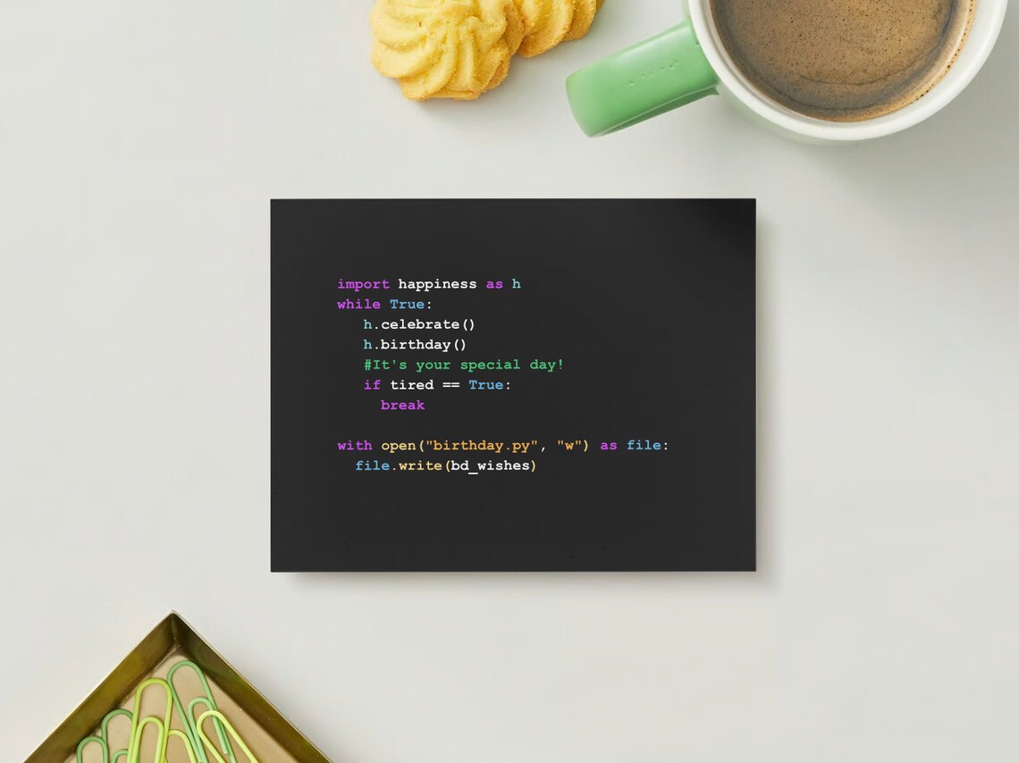 Unique Tech-themed Birthday Cards for Coders and Geeks - Etsy