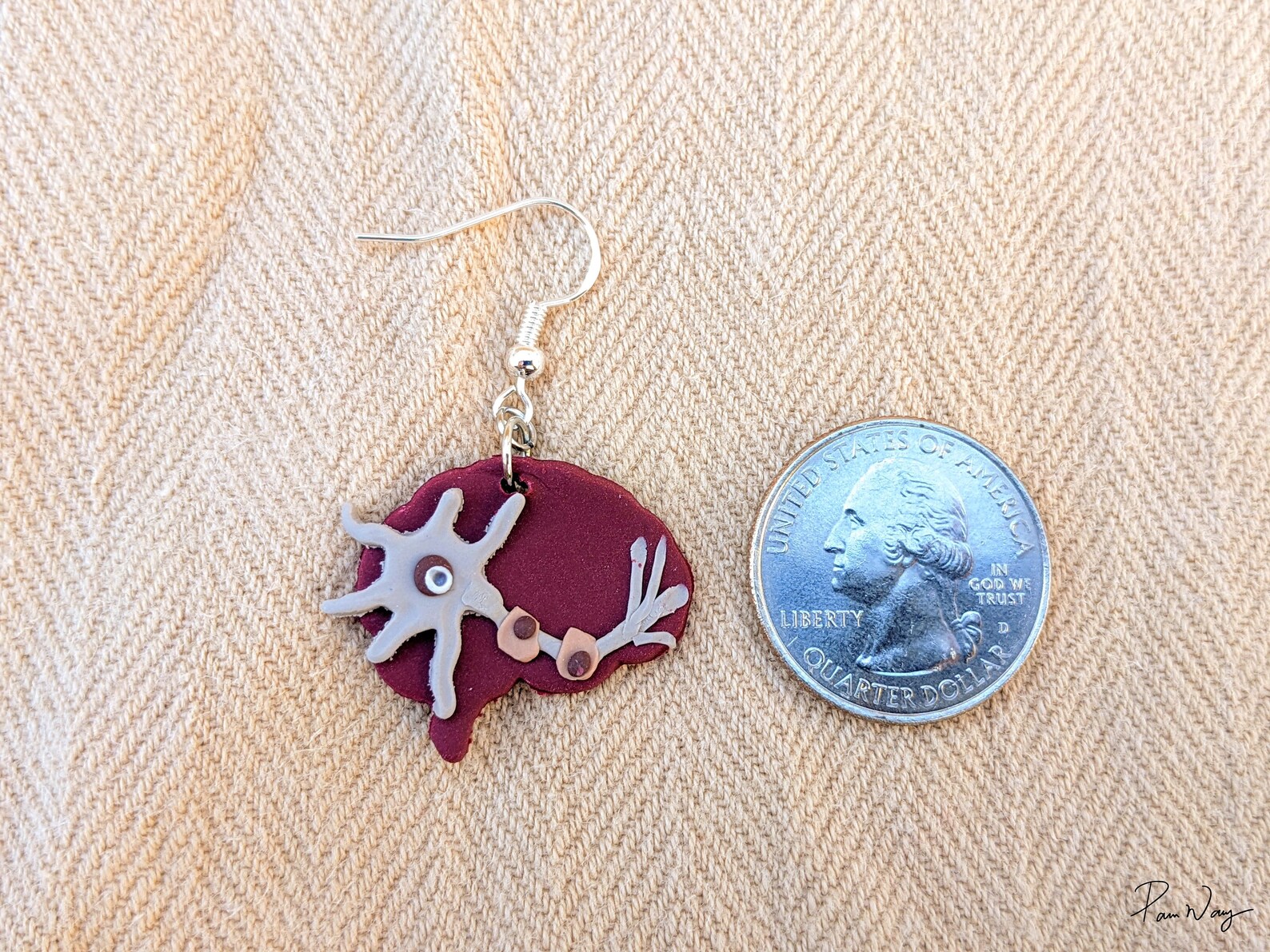 Neuron Earrings (a Neuron on Brain-shape Clay! Perfect Gifts for ...