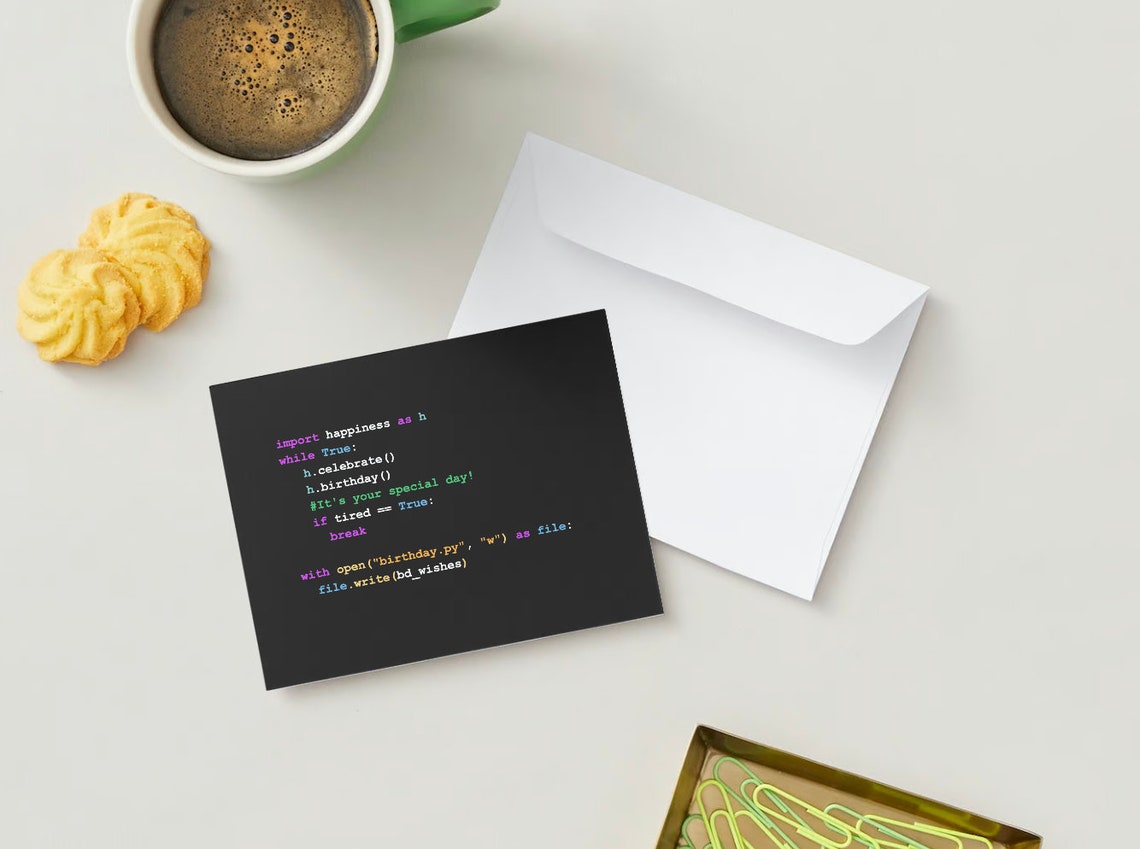 Unique Tech-themed Birthday Cards for Coders and Geeks - Etsy