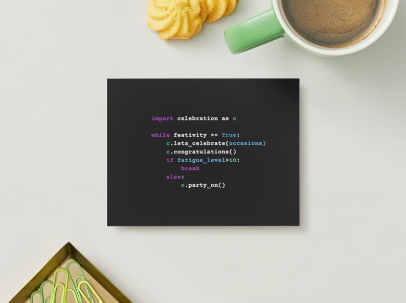 Tech-themed All-occasion Celebration Card for Coders, Programmers, and ...