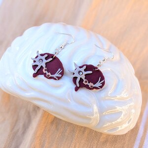 Neuron Earrings (a Neuron on Brain-shape Clay! Perfect Gifts for ...