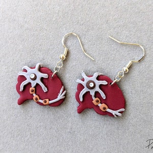 Neuron Earrings (a Neuron on Brain-shape Clay! Perfect Gifts for ...