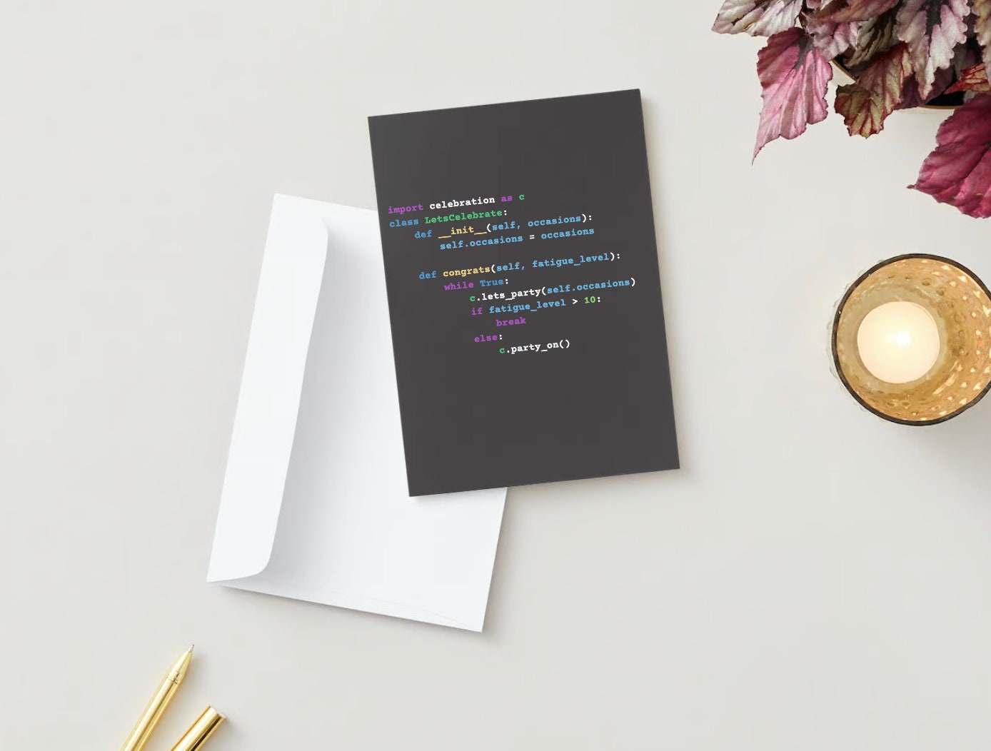 Tech-themed All-occasion Celebration Card for Coders, Programmers, and ...