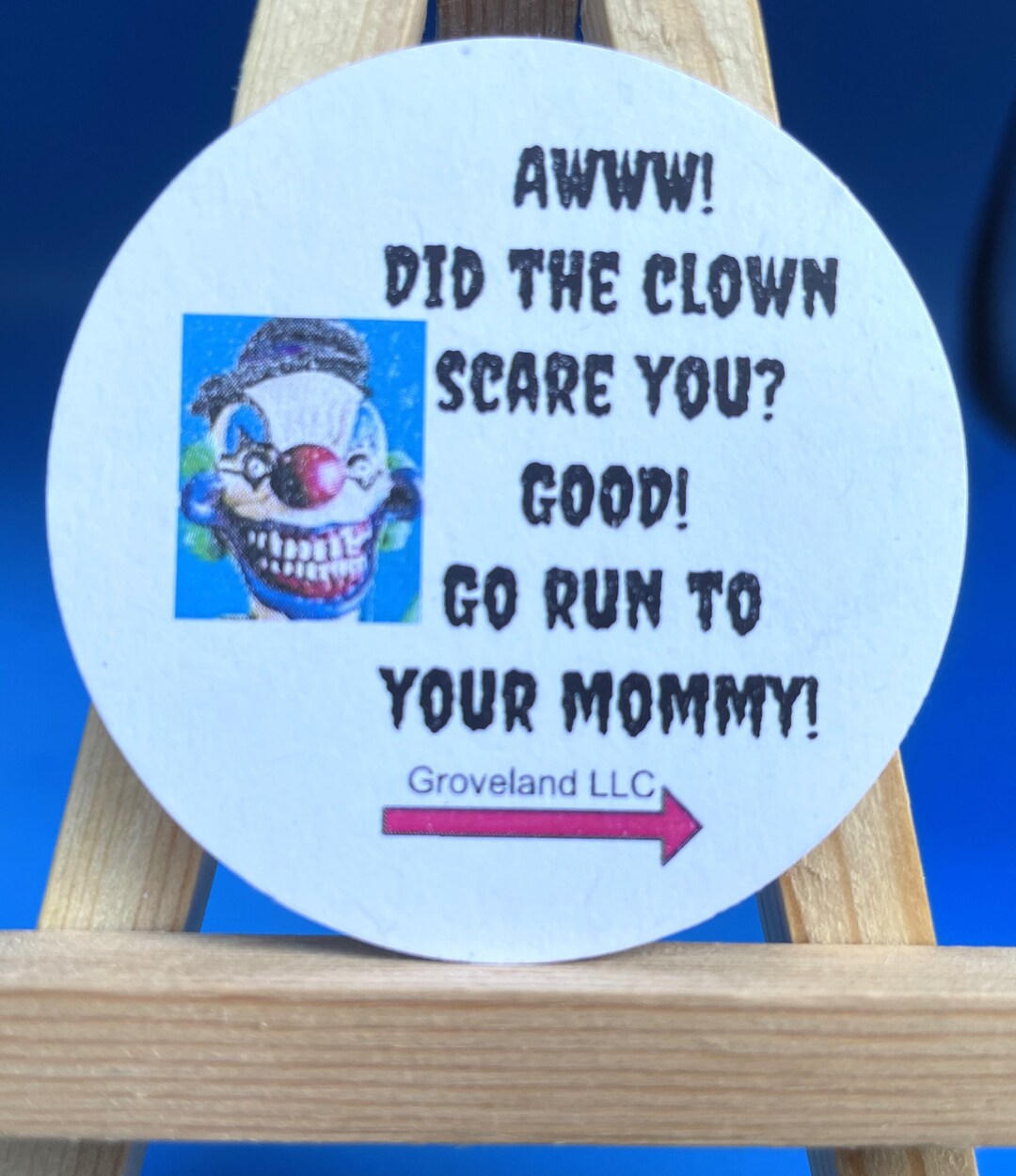 Scary Halloween Decor Stickers Funny Saying Terrifying Clown Cute Ghost ...